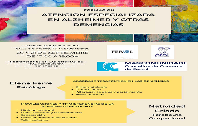 Afal imparte el curso “Atención Especializada en Alzhéimer y otras ...