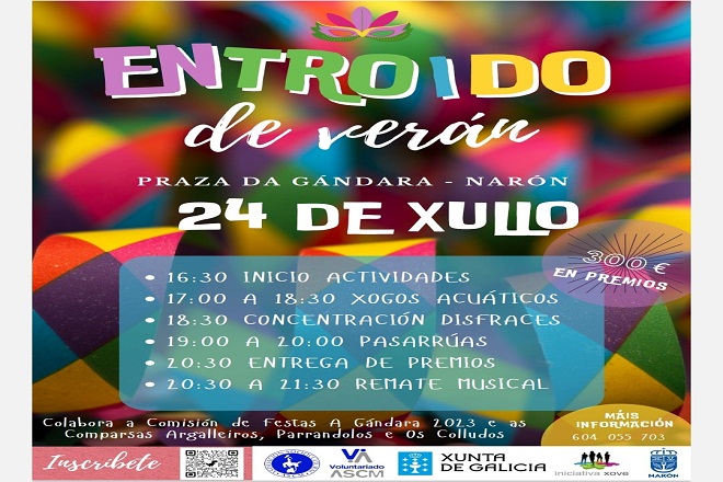 A praza da Gándara, Narón, acolle o vindeiro luns o Entroido de verán ...